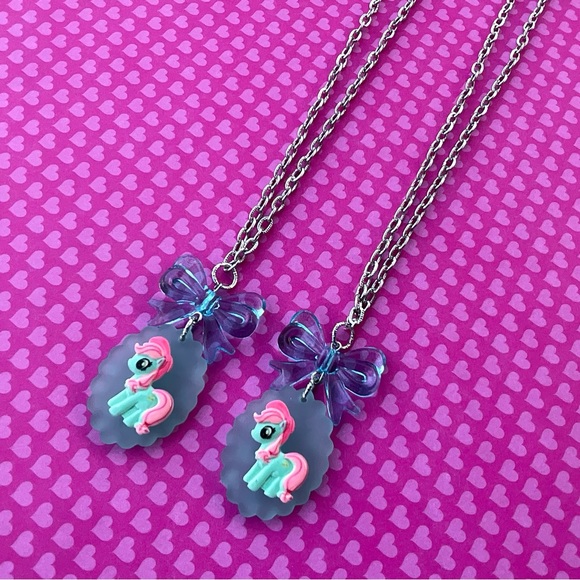 My Little Pony | Jewelry | Blue And Pink My Little Pony Necklace Cameo ...